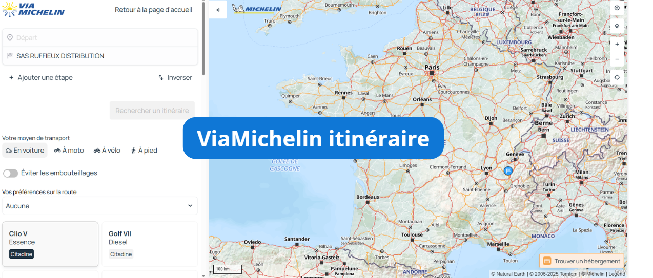 ViaMichelin itinéraire : Calculez le coût des pages et du carburant ...